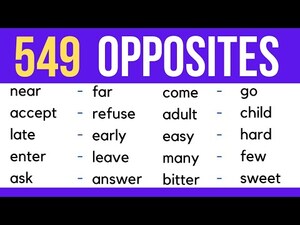 Opposites Vocabulary: Learn 549 Opposite Words in English to Expand ...